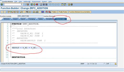 Sap Tech Creation And Calling An Rfc Function Module From One System To Another Ex Addition