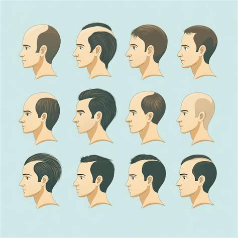 9 Different Stages Of Male Pattern Baldness Represented By Men39s Faces
