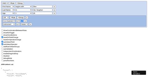react querybuilder react querybuilder codesandbox