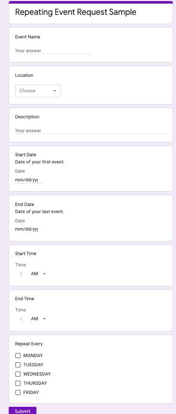 Google Forms And Repeating Event Requests Richard A Anderson