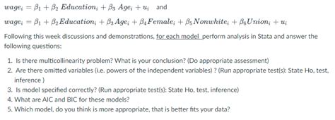 Estimate The Two Models In Stata Source