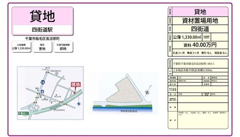 千葉県千葉市稲毛区長沼原町493 1 四街道貸地の貸し倉庫・工場・貸し土地テナントsnap 42725