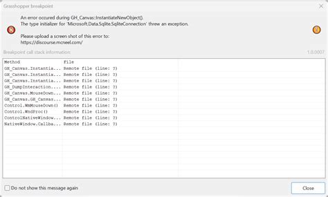 An Error Occurred During Ghcanvasinstantiatenewobject Grasshopper Mcneel Forum