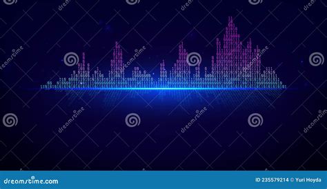 Binary Equalizer Sound Wave Made Of Ones And Zeros Music And Voice