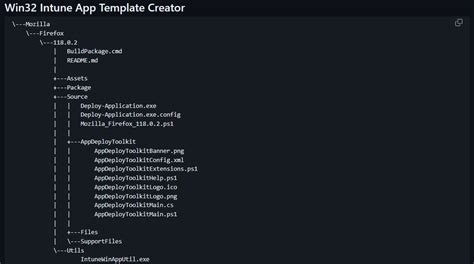 win32 intune app template creator
