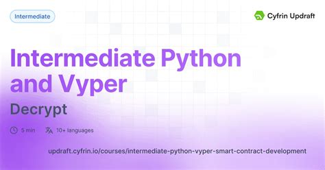 video web3py decrypt intermediate python and vyper