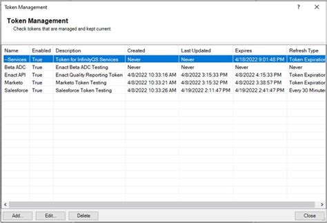 Choosing Access Token Information From Token Manager
