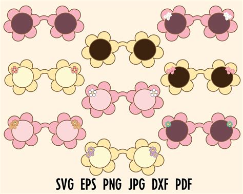 Hippie Glasses Svg Boho Hippie Png Sublimation Sunglasses Svg Beach Svg Retro Summer Svg Daisy