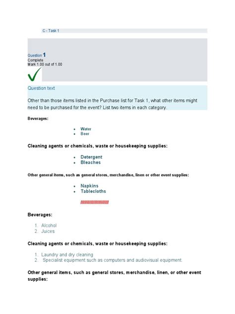 C Task 1 Pdf Drink Housekeeping