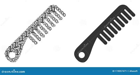 Comb Composition Of Binary Digits Stock Vector Illustration Of