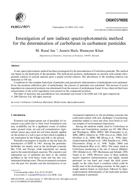Pdf Investigation Of New Indirect Spectrophotometric Method For The Determination Of