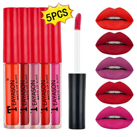 Woolove 5pcs Set Waterproof Sexy Lipstick Vampire Matte Lipstick