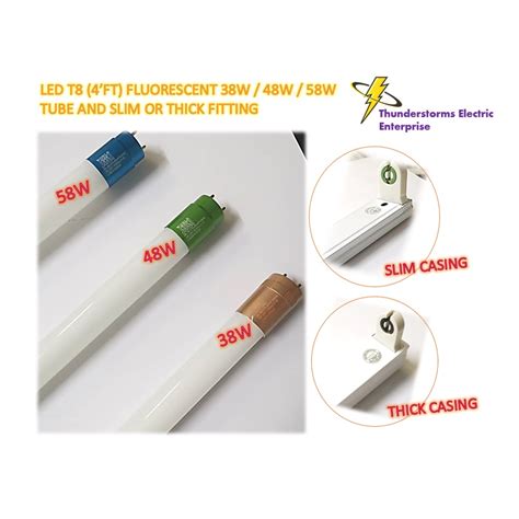 Led T8 Fluorescent Tube Extra Bright 4 Feet 38w48w58w Lampu
