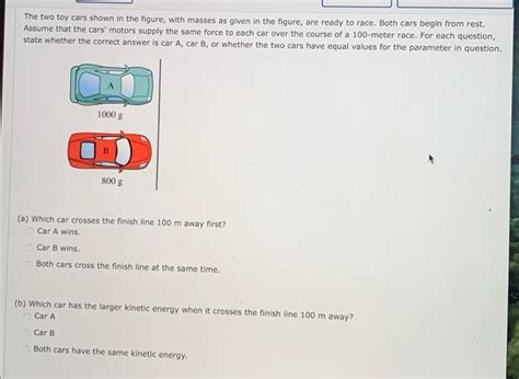 Solved The Two Toy Cars Shown In The Figure With Masses As
