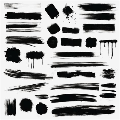 검정 페인트 잉크 스트로크 선 상자 및 텍스트 브러시 세트 수채화 별색 포토샵 브러쉬 Png 일러스트 및 이미지 에 대한 무료 다운로드 Pngtree
