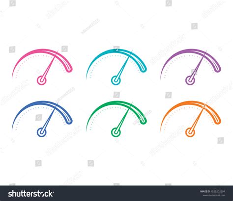 Six Color Speed Meter Dial Illustration Stock Vector Royalty Free 1525202294 Shutterstock