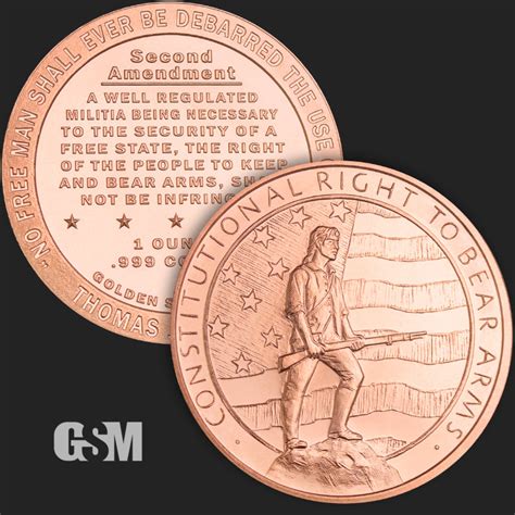 Second Amendment 1 Oz Copper Round 1 Oz Copper Coin