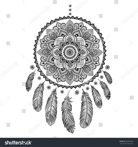 Ethnic American Indian Dream Catcher Can Vetor Stock Livre De