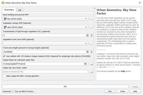 Thermal Comfort Spatial Thermal Comfort UMEP Tutorial Documentation