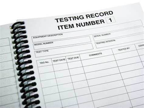 Test And Tag Log Book Appliance Testing Supplies