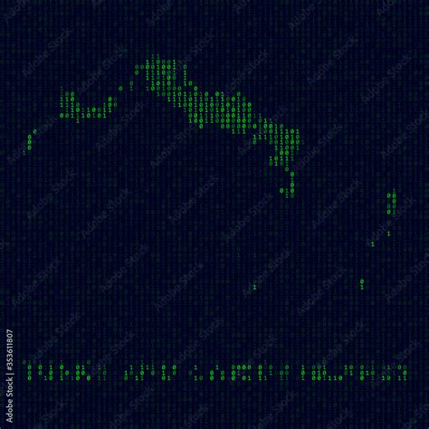 Digital Turks And Caicos Islands Logo Island Symbol In Hacker Style