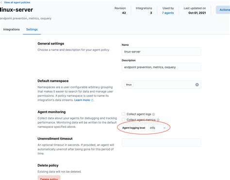 Fleet Allow Setting A Default Agent Logging Level In Fleet Policy