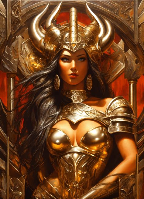 Lexica Chrome Texture Amazing Tarot Card Featuring A Barbarian