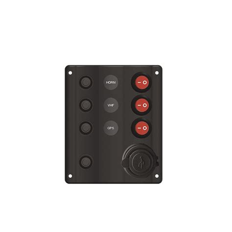 Led 스위치 판넬 회로 차단기 3단 시거잭 보트로닷컴