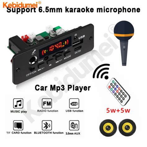 Kebidumei 10W DIY Home Digital Amplifier MP3 Decoder Board 5V Audio Bluetooth 5 0 FM Car USB For