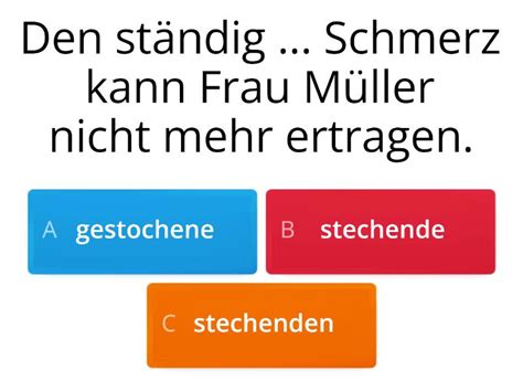 B2 Grammatik Partizip I Oder Ii Adjektivdeklination Im Nom Akk