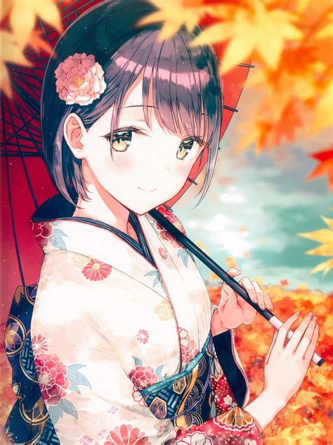 Anime Girls Kimono Wallpapers Wallpaper Cave