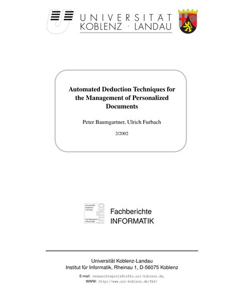 Pdf Automated Deduction Techniques For The Management Of Personalized Documents