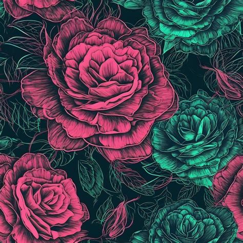 Premium Ai Image Roses Seamless Tile Texture Generative Ai