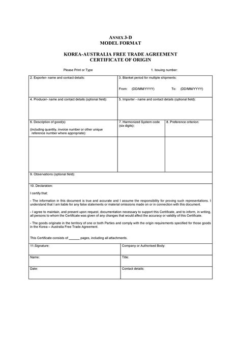 Certificate Of Origin Template Word Toptemplate My Id