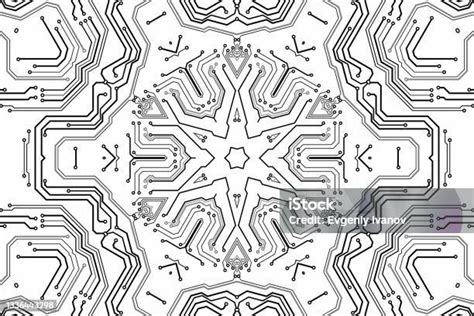 전자 제품 칩 보드 인쇄 회로 기전자 하이테크 모델 디지털 기술 그림 추상 컴퓨터 칩 블랙 흑백 마이크로칩 흰색 배경에 분리 Cpu에 대한 스톡 벡터 아트 및 기타 이미지
