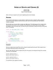 Understanding Structs And Classes In C Course Hero