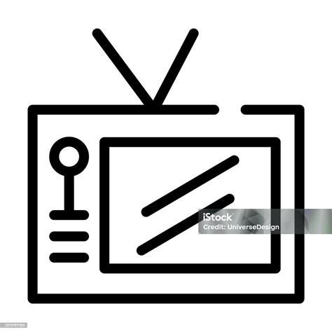 Old Television Thin Line Icon Vintage Retro Linear Icons From Basic Hotel Set Concept Isolated