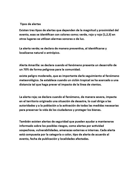 Tipos De Alertas Pdf