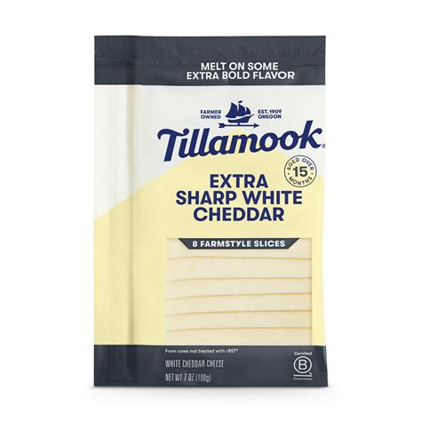 Tillamook Cheese White Cheddar Extra Sharp Farmstyle Slices Hero