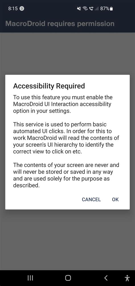 I Get This Message Constantly And My Automations Wont Work What Am I Missing R Macrodroid