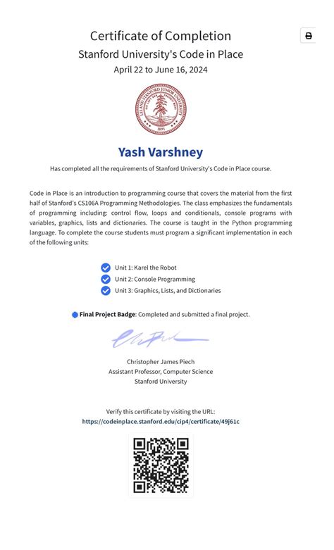 codeinplace stanforduniversity python onlinelearning hustling yash varshney