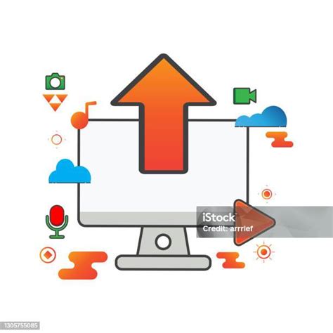 일러스트를 업로드합니다 컴퓨터 그림입니다 플랫 벡터 그림입니다 아이콘 디자인 요소 Ui 웹 앱에 사용할 수 있습니다 0명에 대한 스톡 벡터 아트 및 기타 이미지 Istock