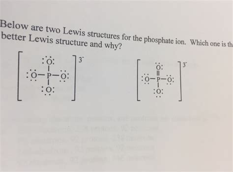 Solved Below Are Two Lewis Structures For The Phosphate Ion Chegg Com