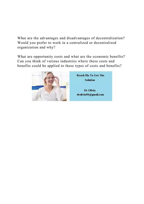What Are The Advantages And Disadvantages Of Decentralization Docx Business Business And Finance