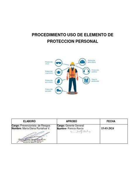Procedimiento Para Uso De Epp En Seguridad Pdf
