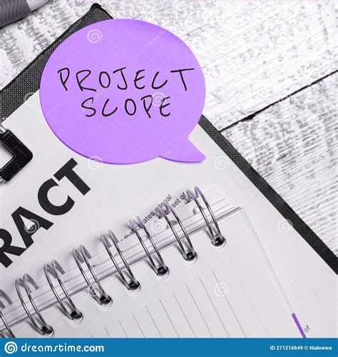 Hand Writing Sign Project Scope Business Approach Evaluation Of Work