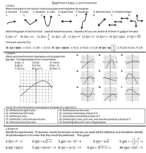 Free Precalculus Worksheets With Answers
