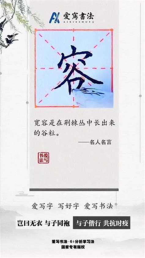 爱写书法每日教学丨容字的书写示范 高清1080P在线观看平台 腾讯视频