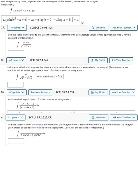 Solved Use Integration By Parts Together With The Chegg Com
