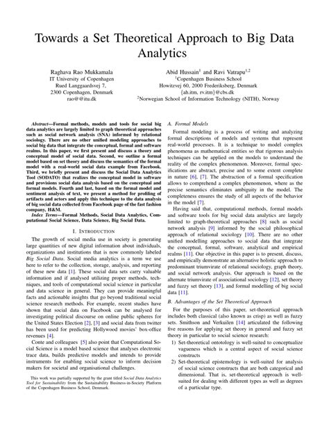 Pdf Towards A Set Theoretical Approach To Big Data Analytics